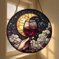 Celestial Moon Night Sky Stained Glass Suncatcher, Decorative Window ...