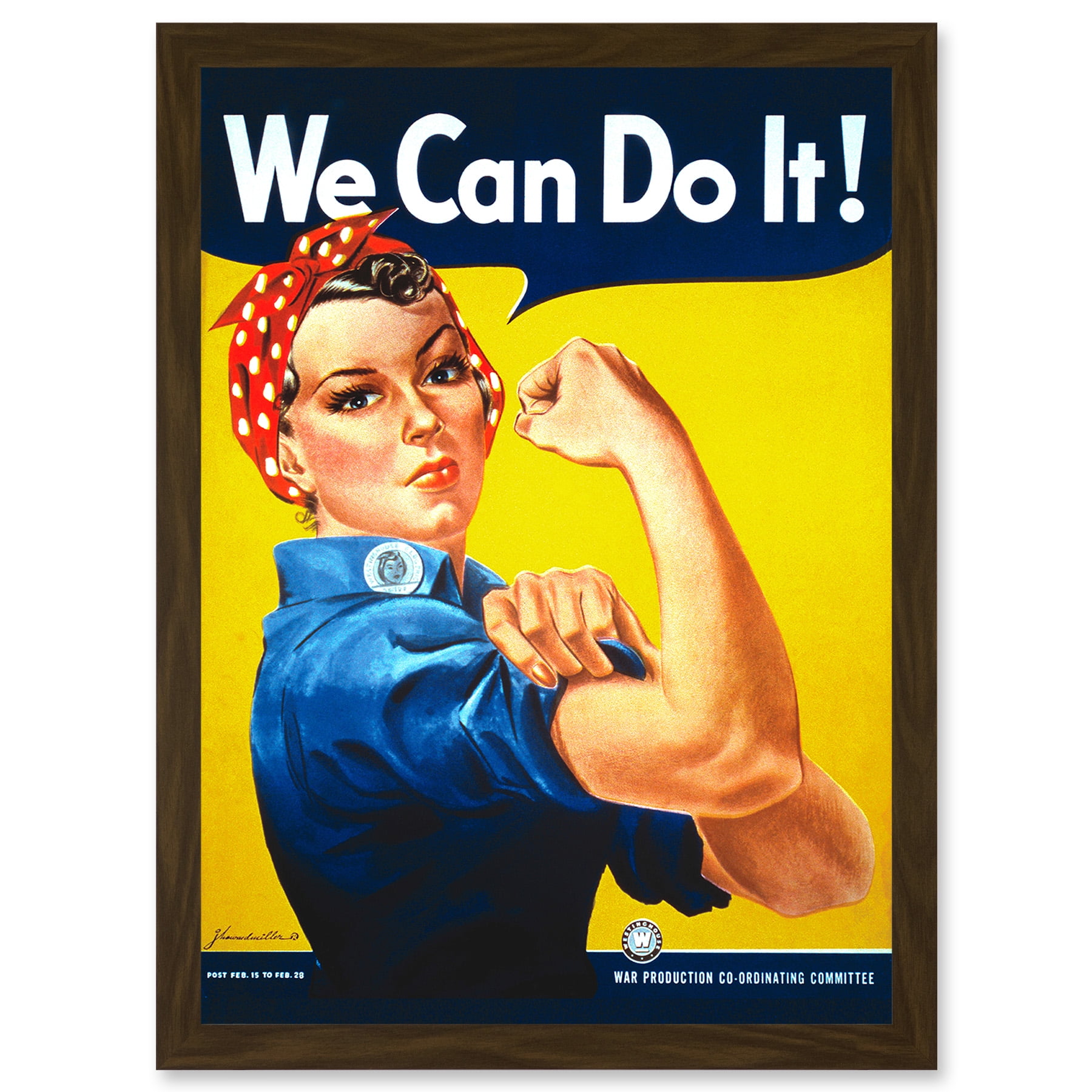 War Advert Rosie Riveter WW2 We Can Do It Women USA Artwork Framed Wall ...