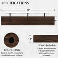 48inch Floating Shelves, 8 inch Deep Modern Solid Wood Wall Shelves for ...