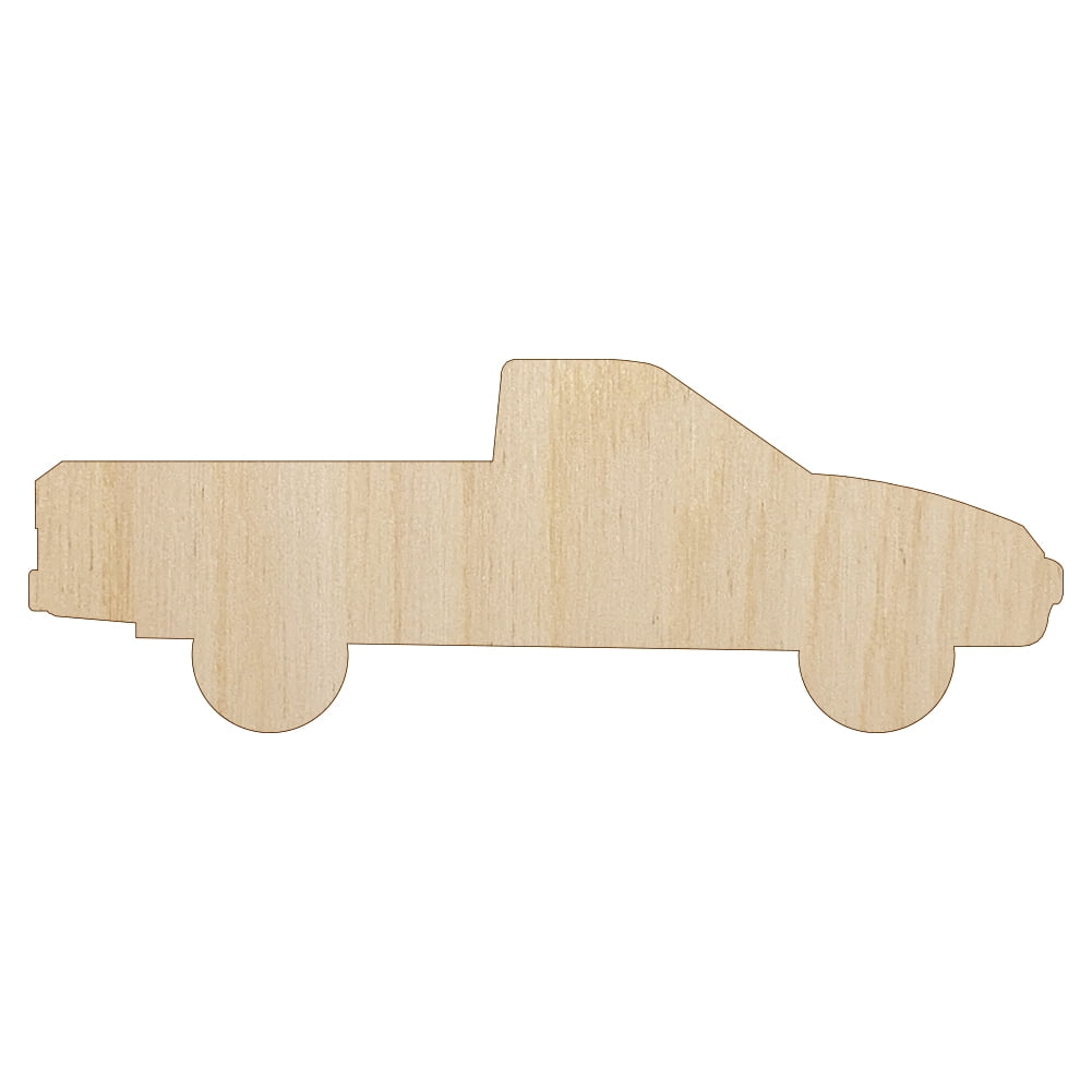 Pickup Truck Solid Wood Shape Unfinished Piece Cutout Craft DIY ...