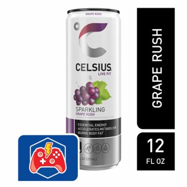 CELSIUS Essential Energy Drink, Sparkling Grape Rush, Zero Sugar, 12 fl ...