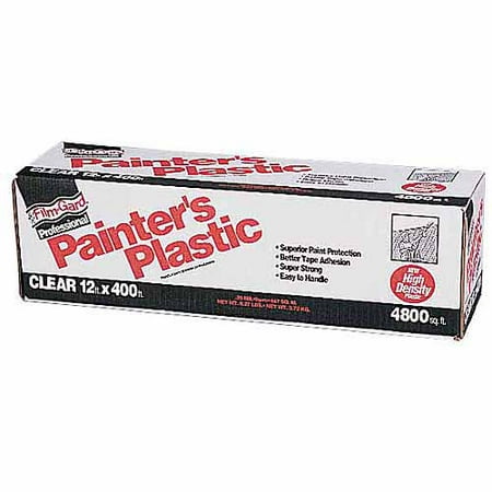 Poly-america Film-Gard Clear Professional Painter's Plastic, 12' x 400 ...