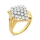14K Gold Over Sterling Silver Cubic Zirconia Waterfall Cluster Ring ...