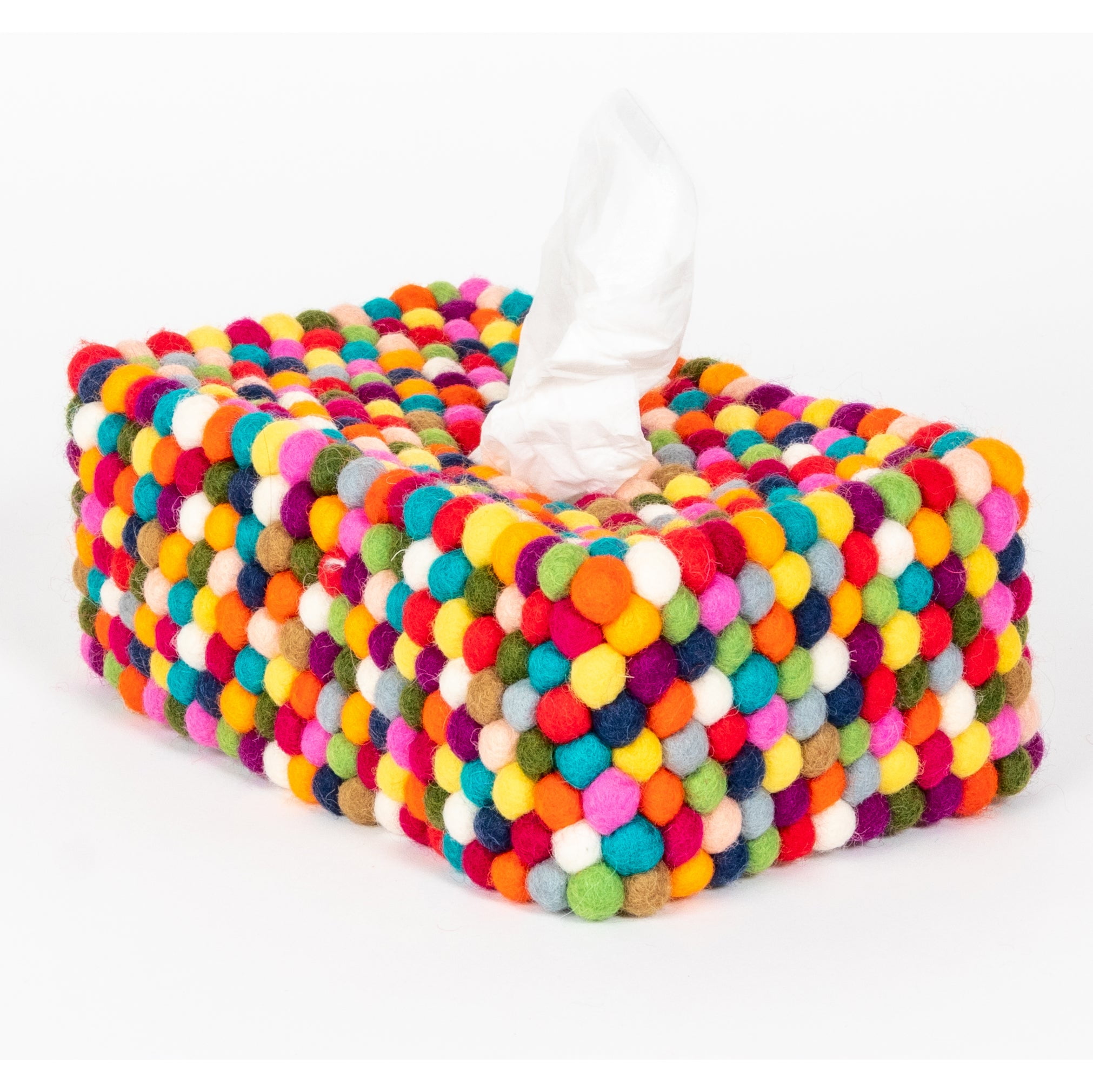 Large Felt Ball Tissue Box Cover for Facial Paper - Walmart.com