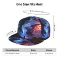 Flat Bill Trucker Hats for Women Men - Red and Blue Fire Dragon Adjustable Flat Baseball Cap ...