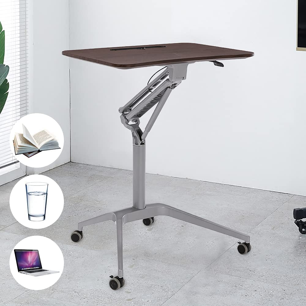 Rolling Adjustable Table Cart Mobile Office Laptop Desk Computer Mobile ...