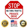 Private Drive Sign, No Thru Traffic Sign, 12x12 Aluminum - Walmart.com