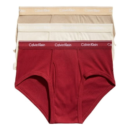 Calvin Klein Men's Cotton Classics 3-Pack Brief, TUFFET, RED Carpet ...