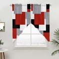 Abstract Art Swag Valances for Windows 36 inches Long, Patchwork Red ...