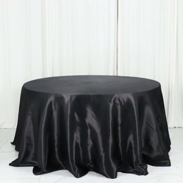 Efavormart 132 Inch Satin Round Tablecloth, Washable Linen Table Cover ...