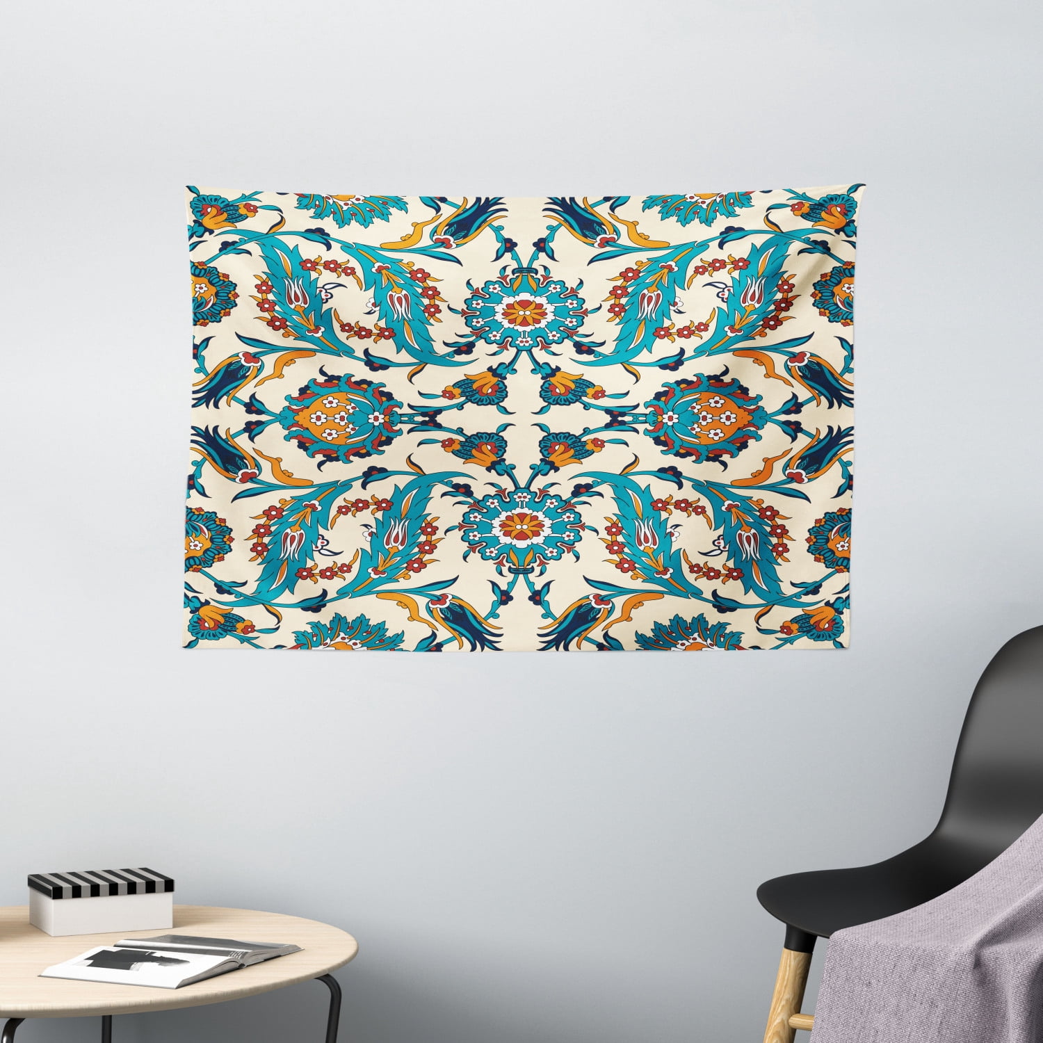 Arabesque Tapestry, Traditional Middle East Floral Classic Bohemian ...