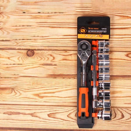 - Umi 12-Piece Socket Set, 1/4'' Socket Ratchet Wrench with Holder ...