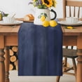 Burlap Table Runner 120 Inches Long, Indigo Blue White Art Non-Slip ...