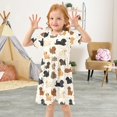Polka Dot Dog Short Sleeve Dress A-Line Cute Midi Casual Sundress 2-8 ...