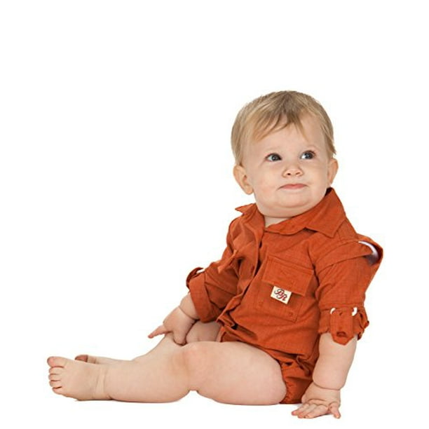 BullRed Baby Boys Orange PFG Vented Fishing Shirt Button Up One Piece ...