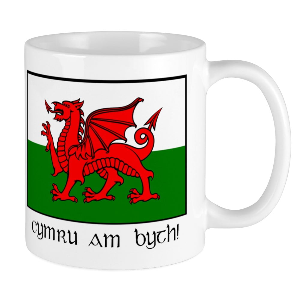 CafePress - Mug With Welsh Flag Mugs - Ceramic Coffee Tea Novelty Mug ...