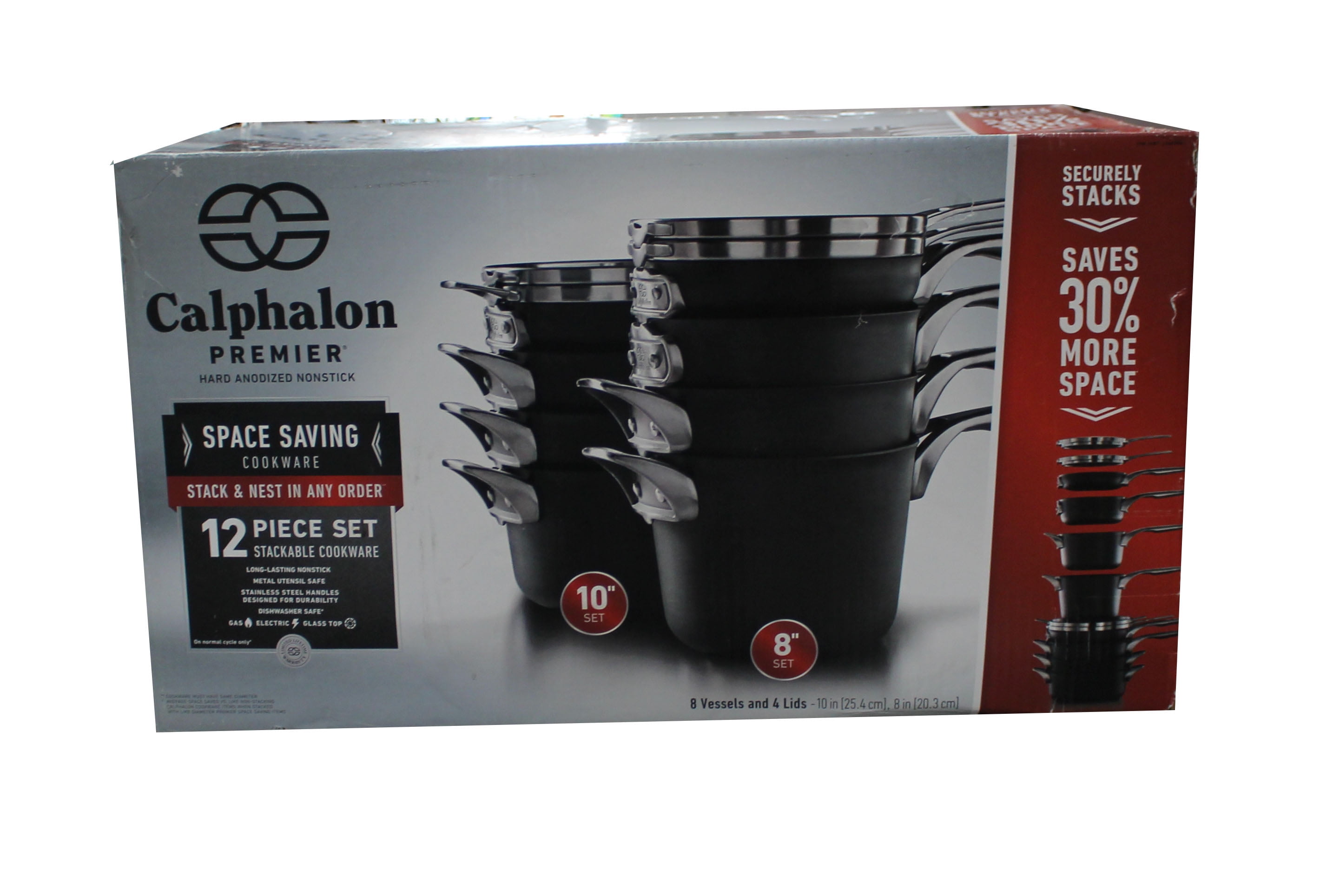 Calphalon Premier 12 Piece Hard Anodized Space Saving Cookware