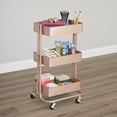 Lexington Rose Gold 3 Tier Rolling Storage Cart by Simply Tidy - Multi ...