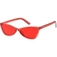 Translucent Retro Cat Eye Sunglasses Slim Arms Color Tinted Lens 57mm