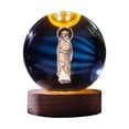 ICQOVD Clearance Crystal Ball Night Light Engraved Holy Family Figurine ...