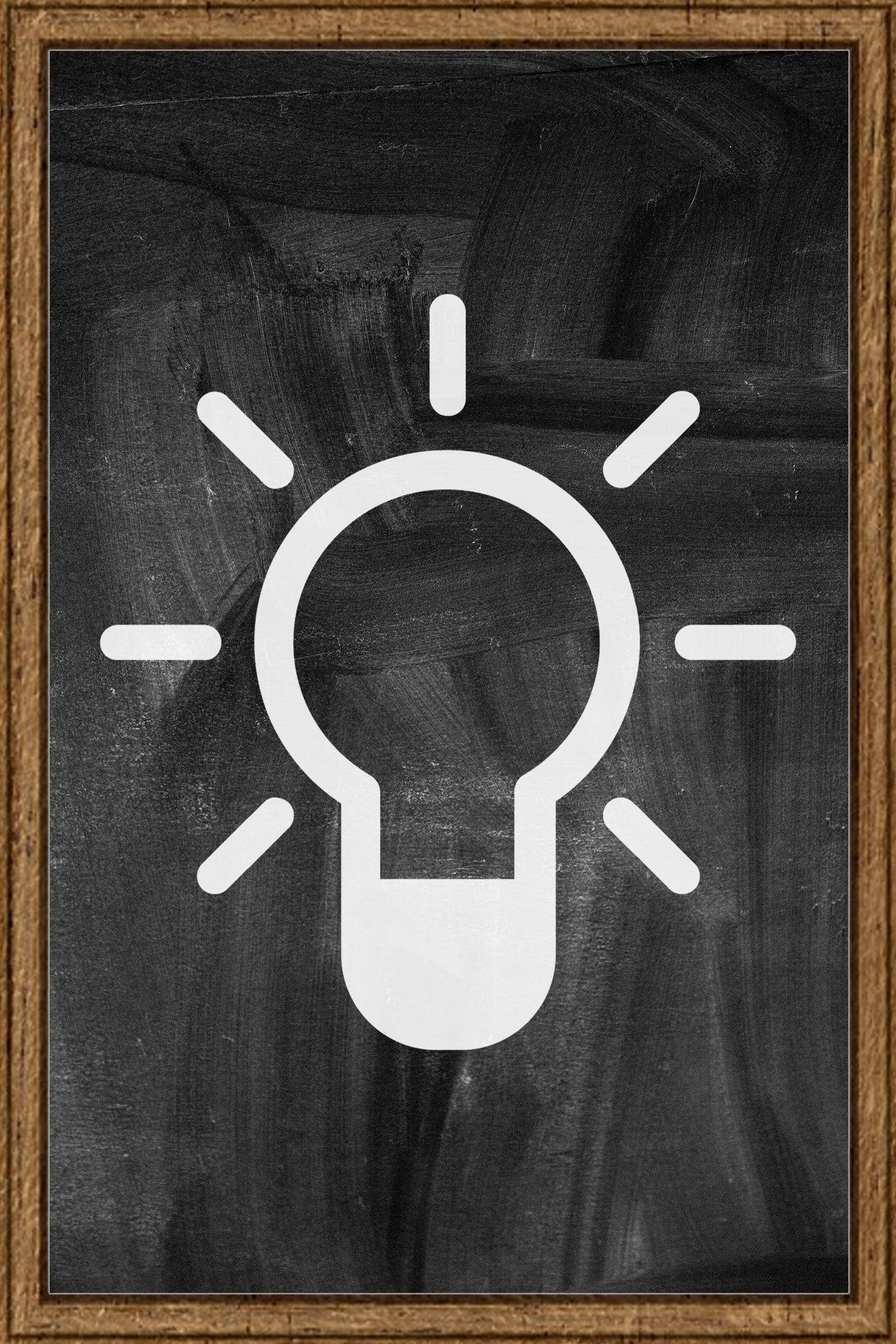 Lightbulb silhouette light shine bright glow vibrant Tin Sign Chalk ...