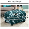 Rectangle Printed Stretch Ottoman Cover Slipcovers Non Slip Footstool ...