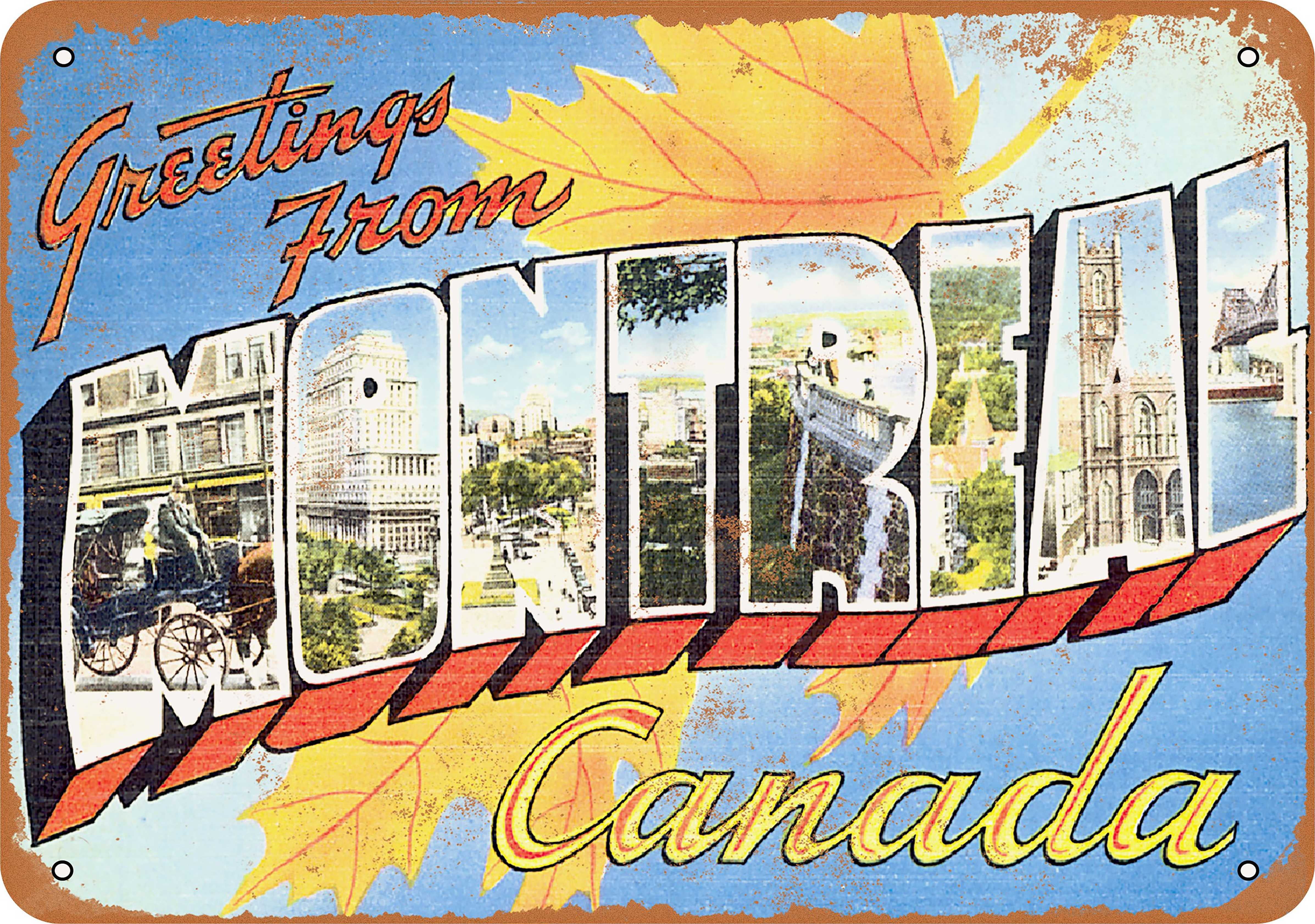 7 x 10 METAL SIGN - Greetings from Montreal - Vintage Rusty Look ...