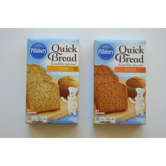 Pillsbury Quick Bread Mixes Bundle of Two ~ One Each, Banana & Pumpkin ...