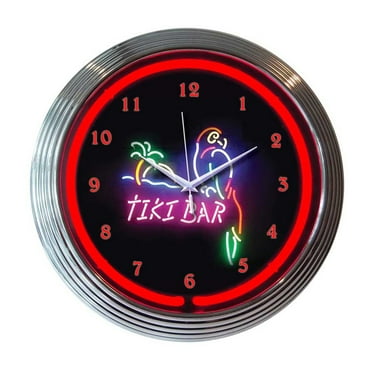 Neonetics Bar and Game Room Neon Alphanumeric Wall Clock with Blue Neon ...