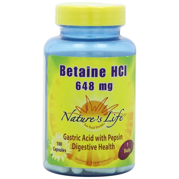 Nature's Life Betaine HCL Supplement | Digestion Support Formula | Non ...