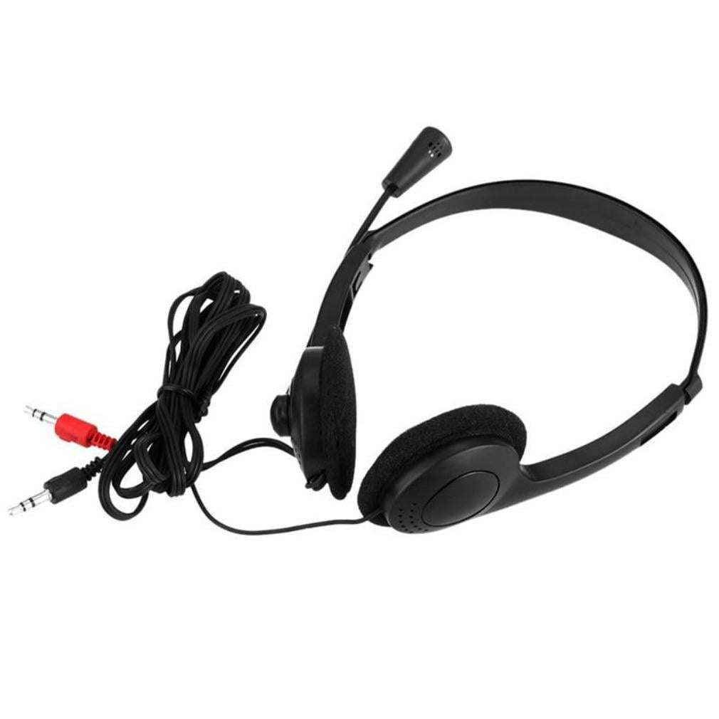 Black 3.5mm Microphone Adjustable Headband - Walmart.com