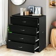 Segmart Black 4 Drawer Dresser for Small Space, Wood Storage Cabinet ...