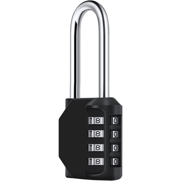 1 Piece Black，Long Combination Padlock 6.7cm, Waterproof 4-Digit ...