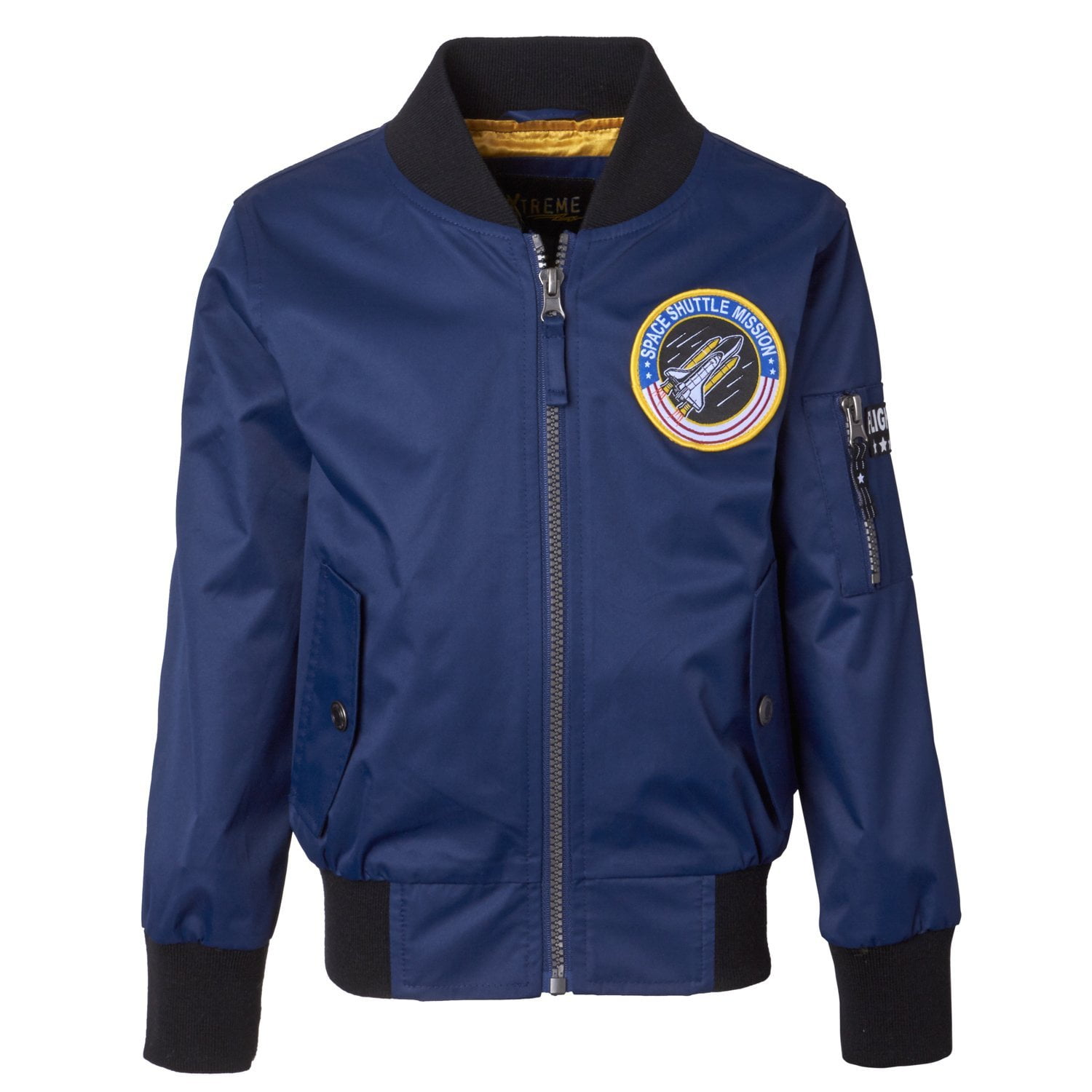 iXtreme Big Boys Poly Twill Flight Midweight Bomber Jacket with Patches ...