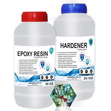 Epoxy Resin Kit - 2 Quart (50 Oz Epoxy + 25 Oz Hardener) Food Safe ...
