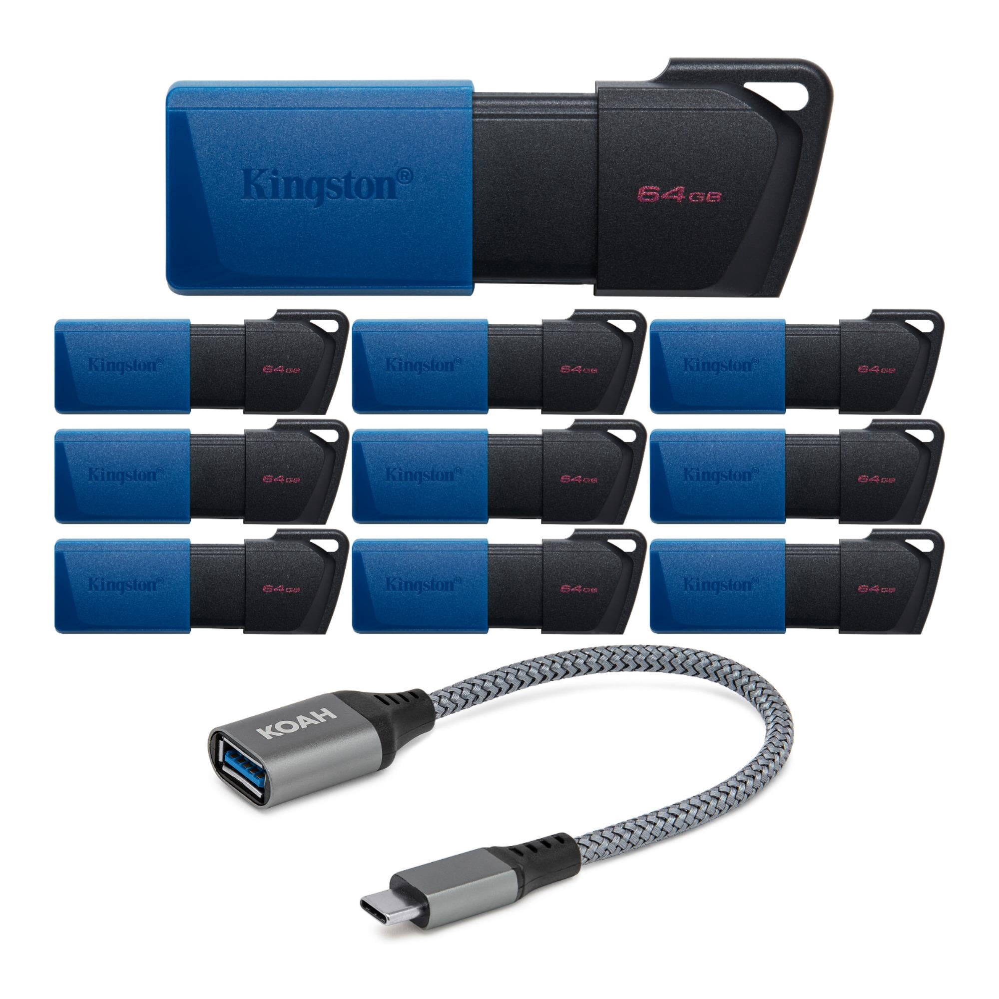 Kingston DataTraveler Exodia M 64GB USB 3.2 Flash Drive (10-Pack) & USB ...