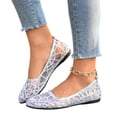 Domuza Women's Sequins Lace Ballet Flats, Soft Flexible Non-Slip Flat ...