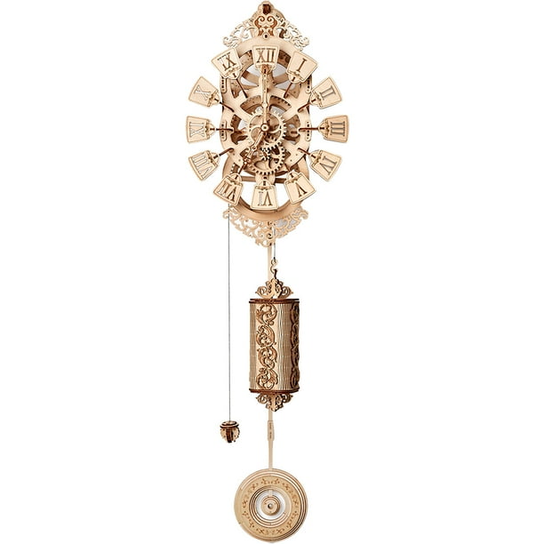 Wood Trick 3D Pendulum Wall Clock Wooden Model Mechanical Self Building ...