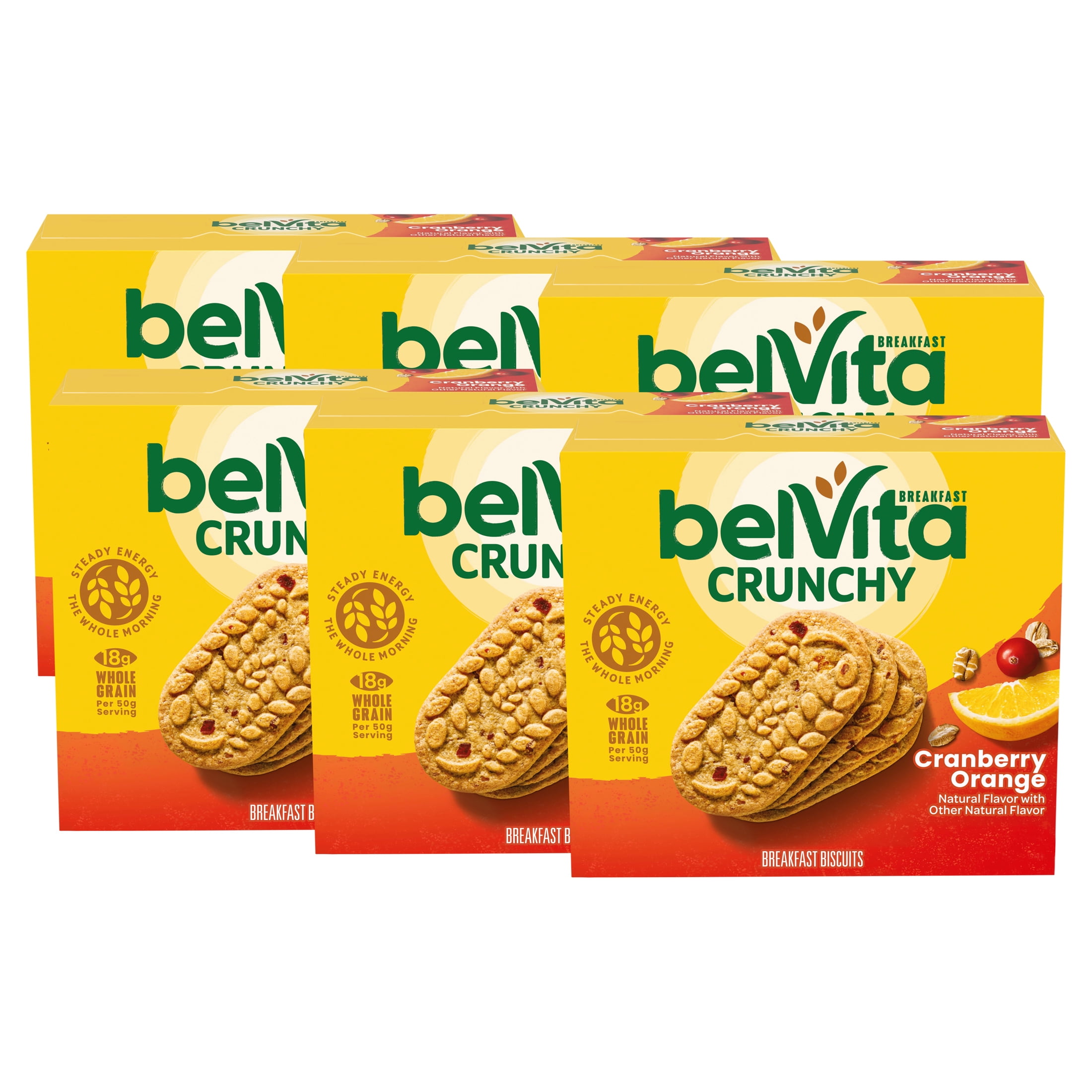 (6 pack) belVita Cranberry Orange Breakfast Biscuits, 5 Packs (4 ...