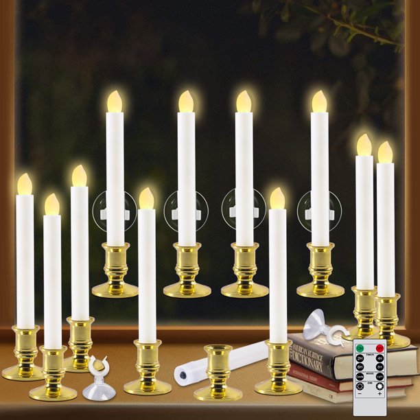 Windows Candles with Remote Timer Battery Operated Flickering LED ...