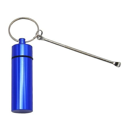 Xizioo Mini Metal Vial Pill Box Case With Tiny Spoon Keychain ...