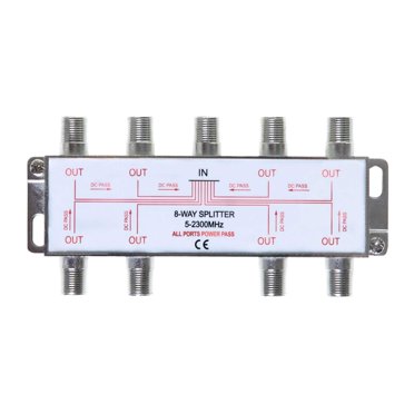 Skywalker 5-2300MHz 8-Way Splitter for Off-Air & Satellite Signals (1 F ...