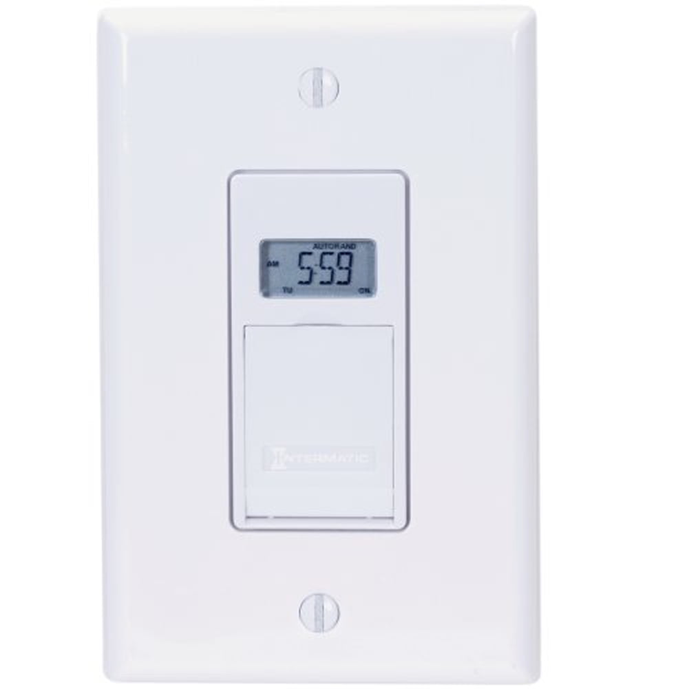 Intermatic EJ600 120 Volt Indoor Digital Astro In-Wall Timer, White ...