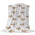 Art Aircraft Fleece Throw Blanket Brown Cartoon Airplane Gray Clouds ...