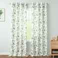 VOGOL Home Decor Flower Printed Drapes, Light Filtering Window Curtain ...