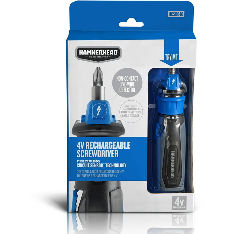 Hammerhead 4V Lithium Rechargeable Screwdriver with Circuit SensorTM Technology Walmart