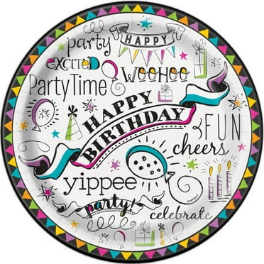 9" Birthday Cheer Party Plates, 8ct - Walmart.com