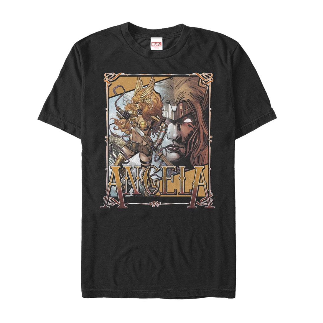Men's Marvel Angela Frame Graphic Tee Black 5X Large - Walmart.com