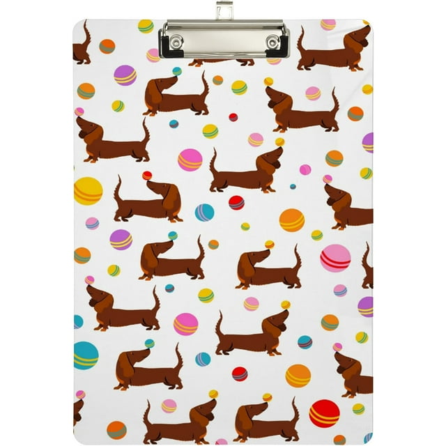 FMSHPON Dachshund Dogs Clipboard Hardboard Wood Nursing Clip Board and ...