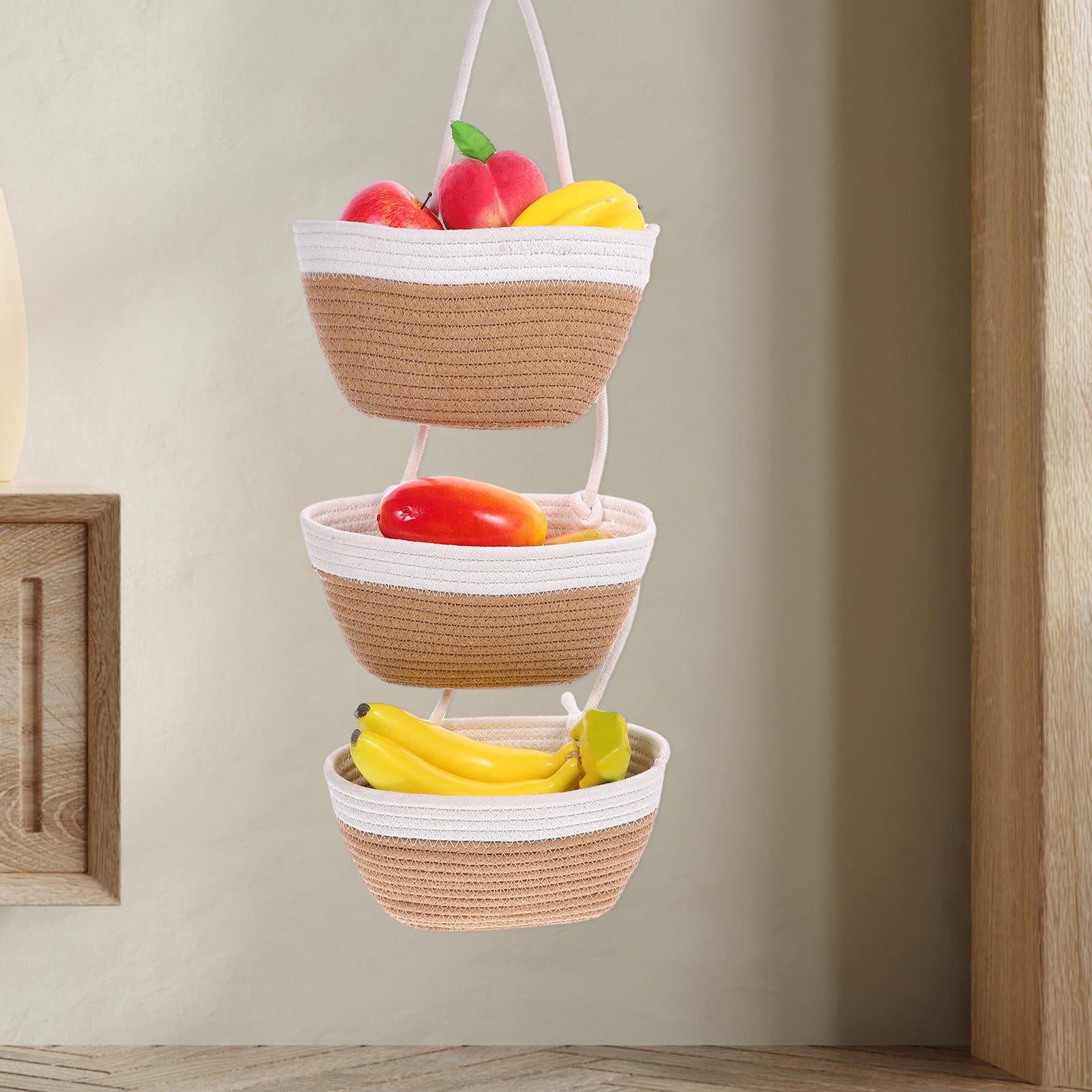 Click here for Honmeet Cotton Rope Multi Layer Wall Hanging Stora... prices